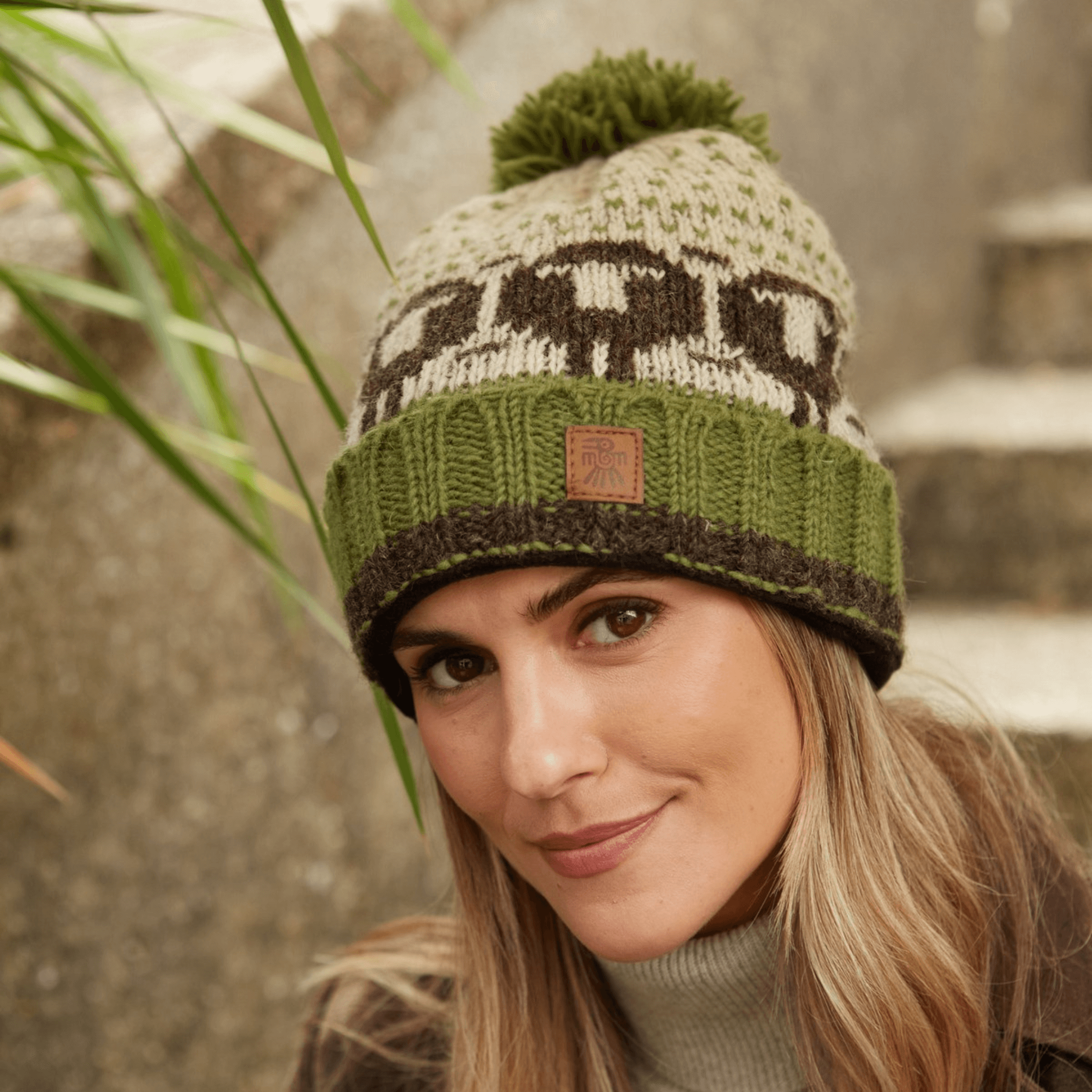 Pachamama Knitwear | Herdwick Sheep Roll Back Bobble Beanie – Sugar Loaf